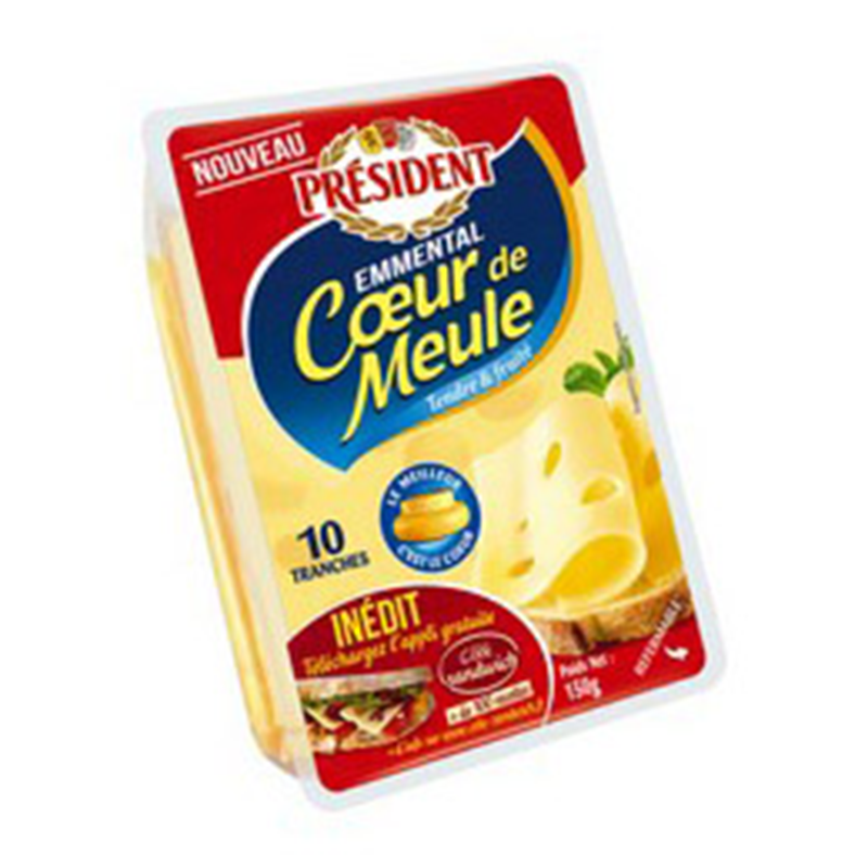 President Emmental Sliced Cheese 150GM