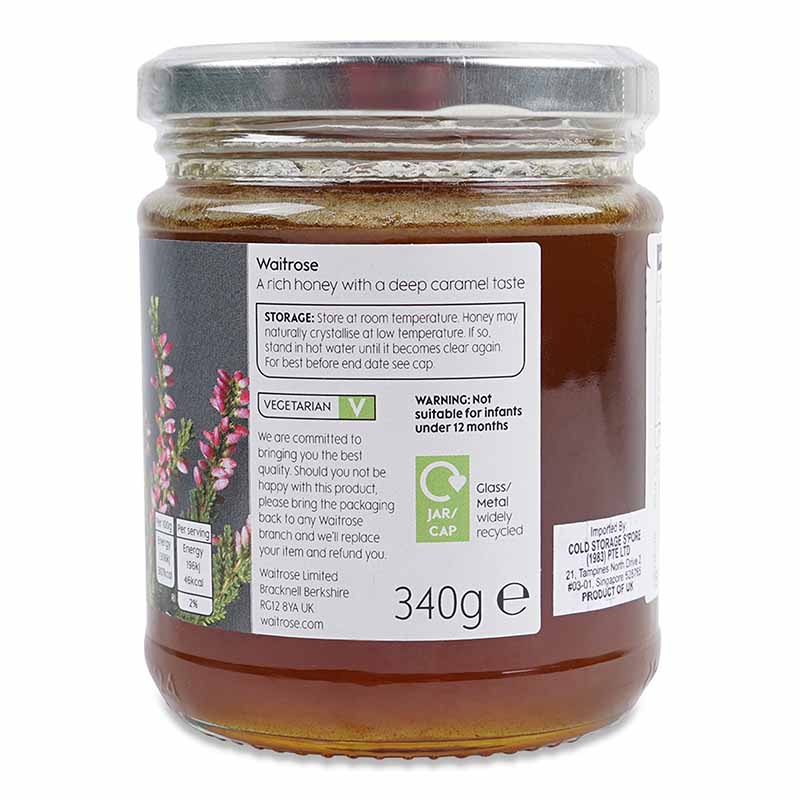 Waitrose Honey Scottish Heather 340G