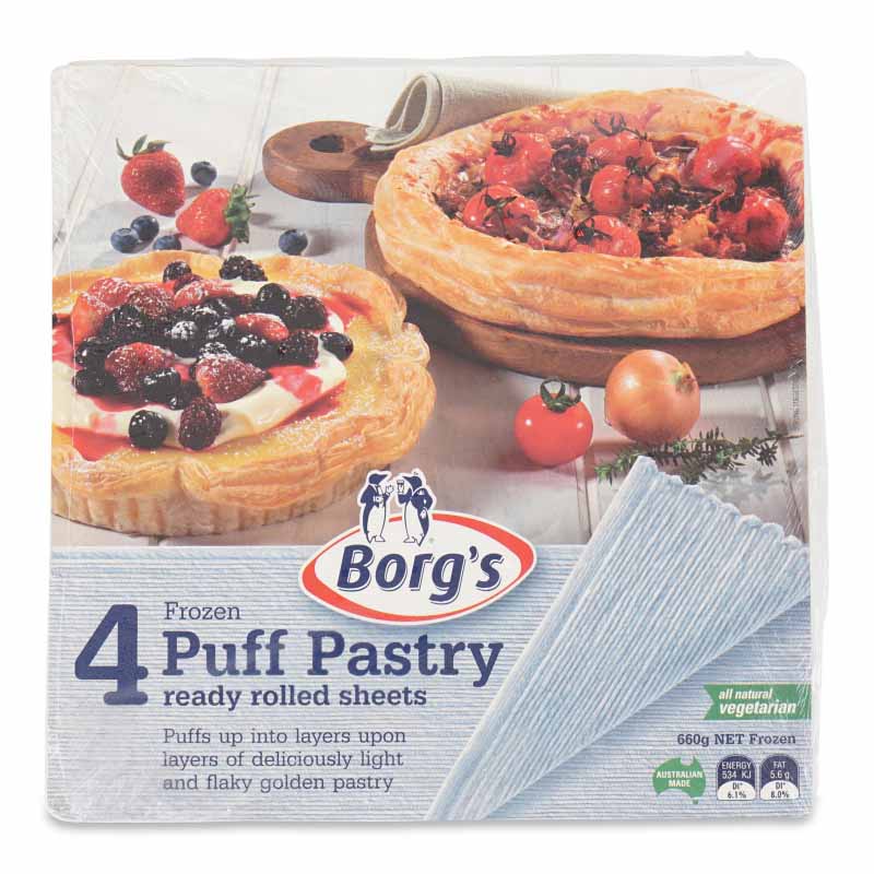 Borgcraft Frozen Puff Pastry Vegetarian Sheet 4s 600g