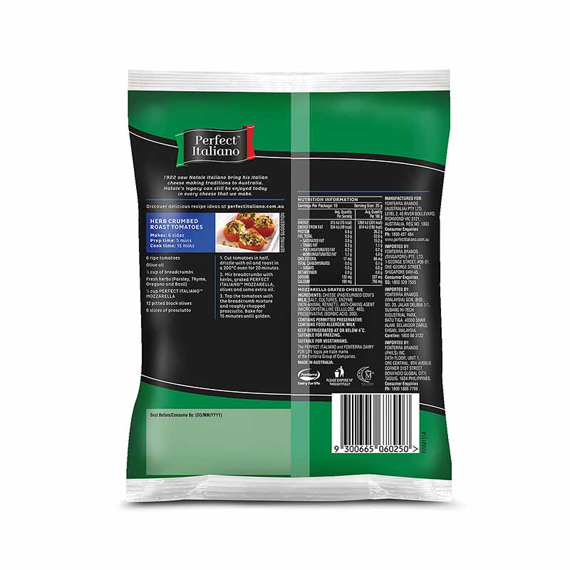 Perfect Italiano Mozzarella Grated Cheese 250g