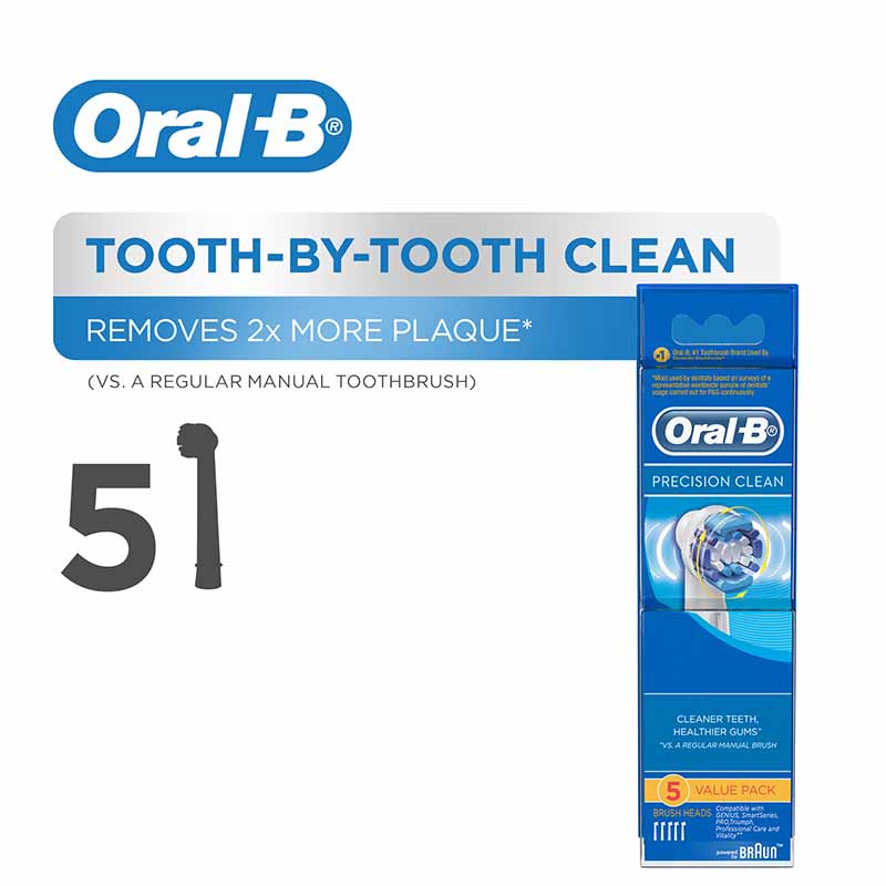 OralB Precision Clean Power Toothbrush Refill 5s