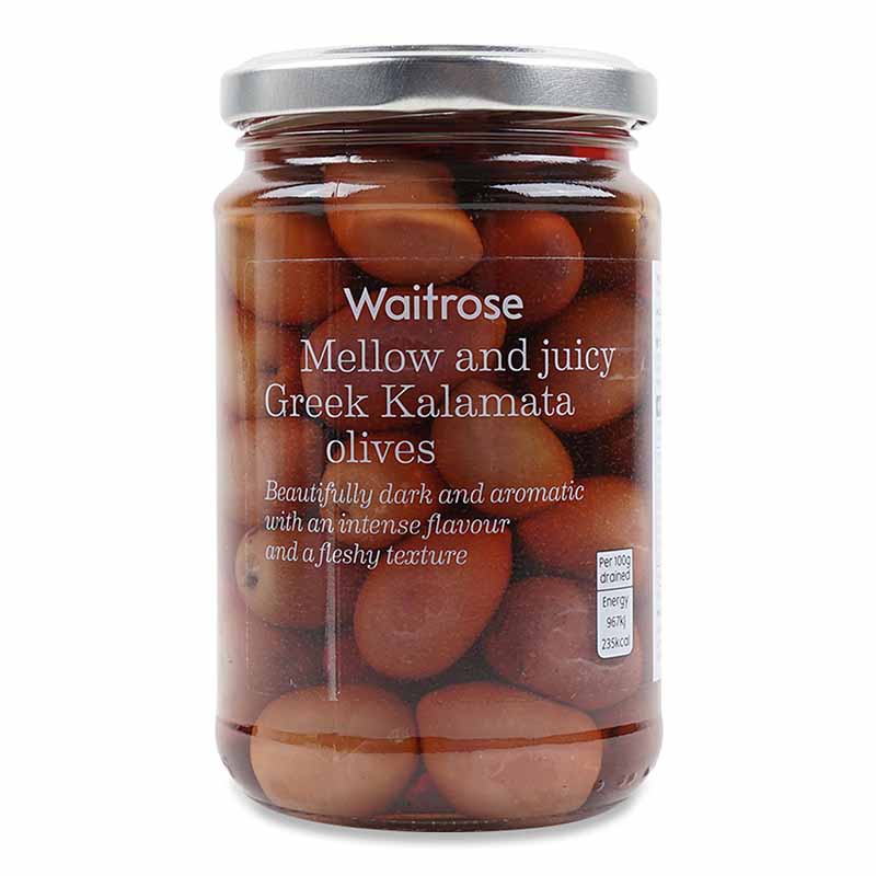 Waitrose Greek Olives Whole Kalamata 300g