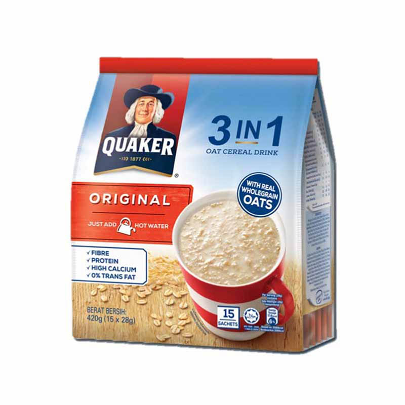 Quaker 3 In 1 Oat Cereal Original, 420g