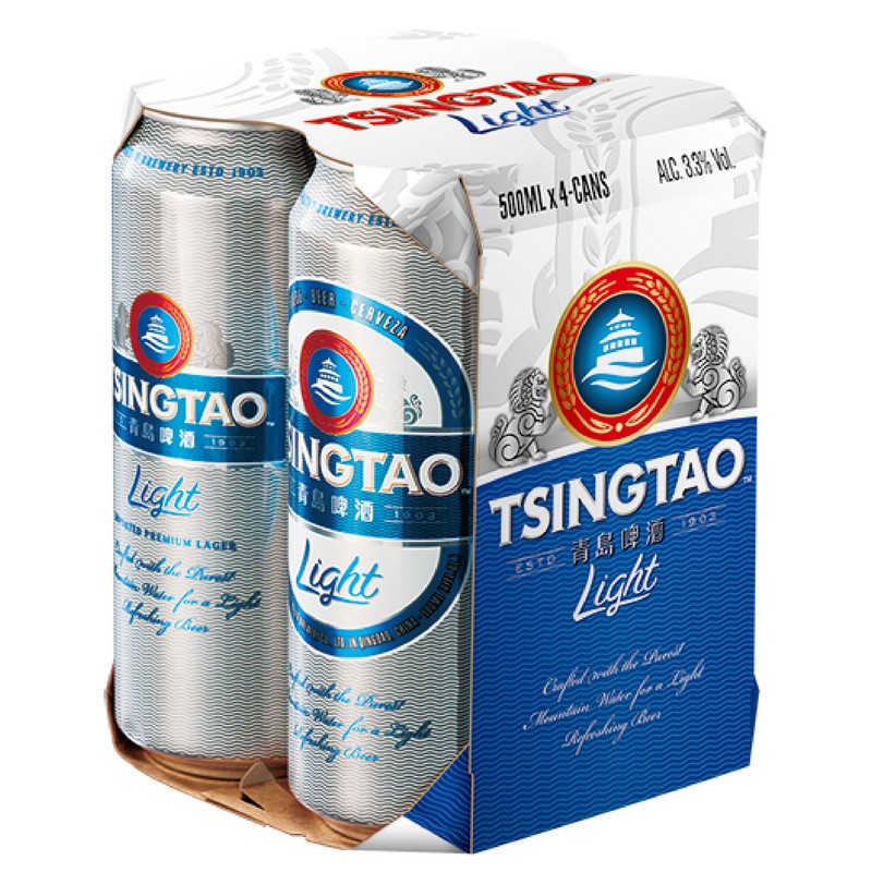 Tsing Tao Light Beer 4X500Ml 4 X 500ML