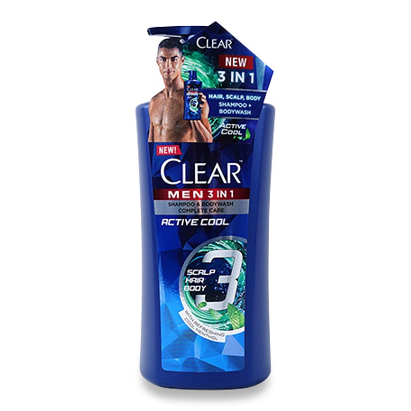 Clear Men 3 in 1 Shampoo & Bodywash Active Cool 630ml