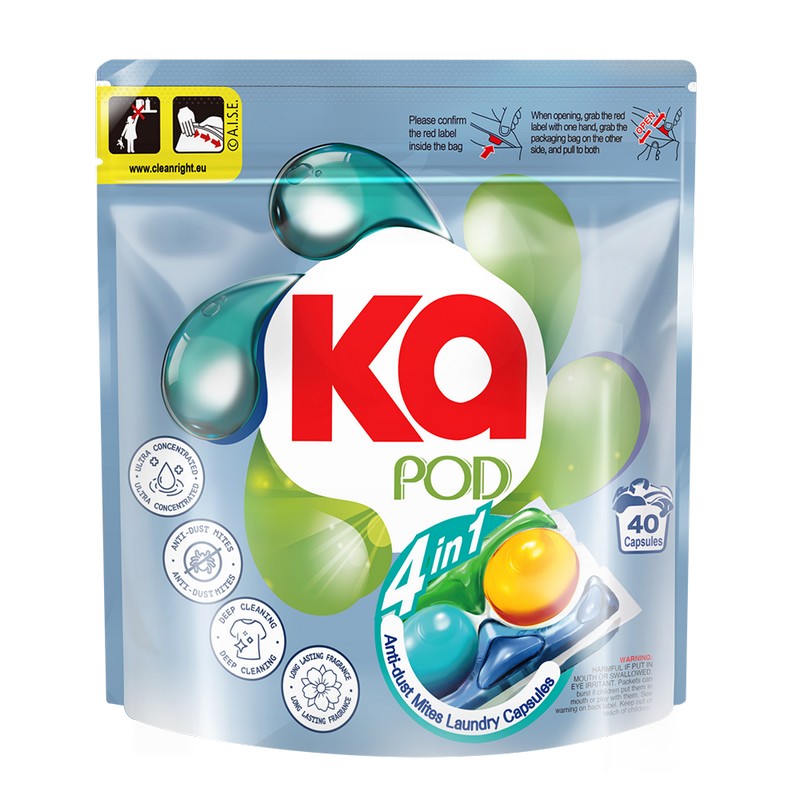 Ka 4 in 1 Laundry Capsules Anti-Dust Mite Refill 40PC