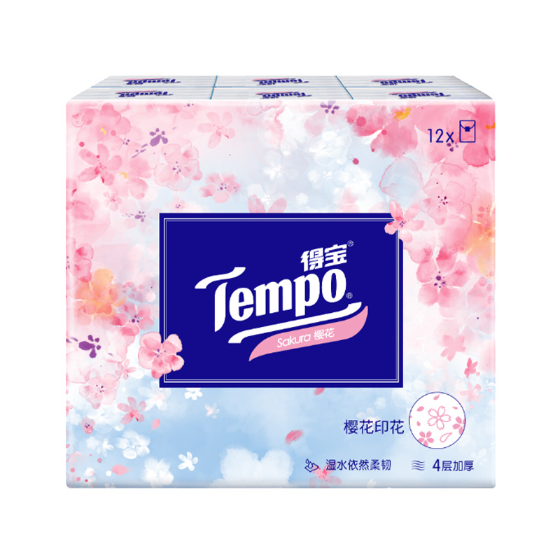 Tempo Sakura Hanky Tissue 12x7s
